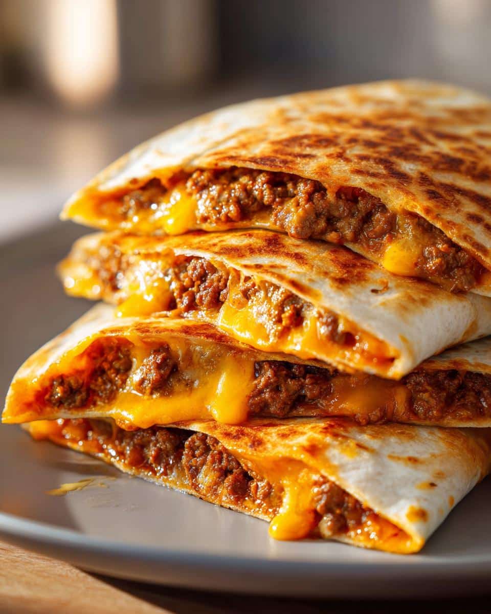 20-Minute Smashburger Quesadillas - Cheesy Bliss