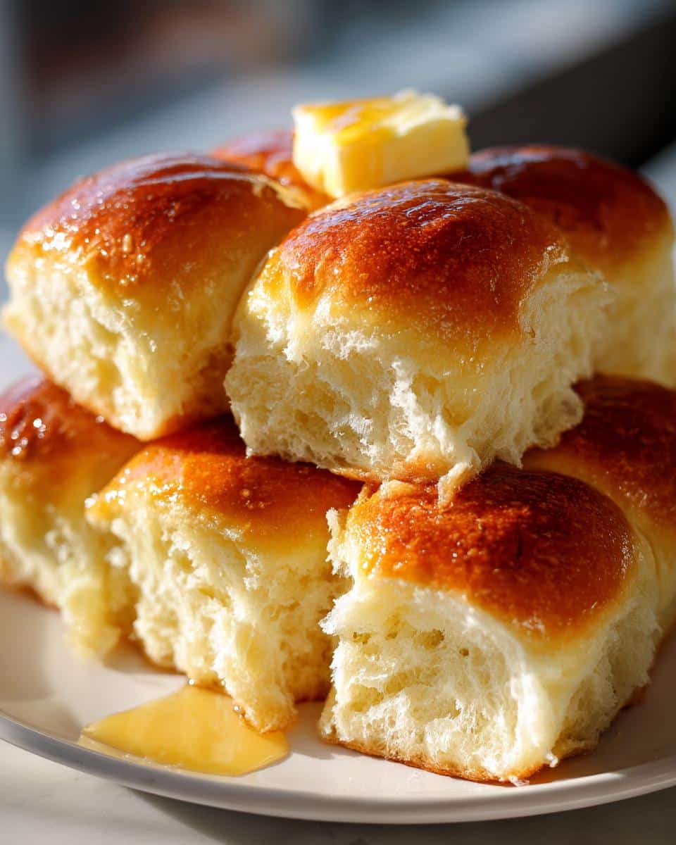 Fluffy Soft Dinner Rolls with Honey Butter - 15-Minute Magic