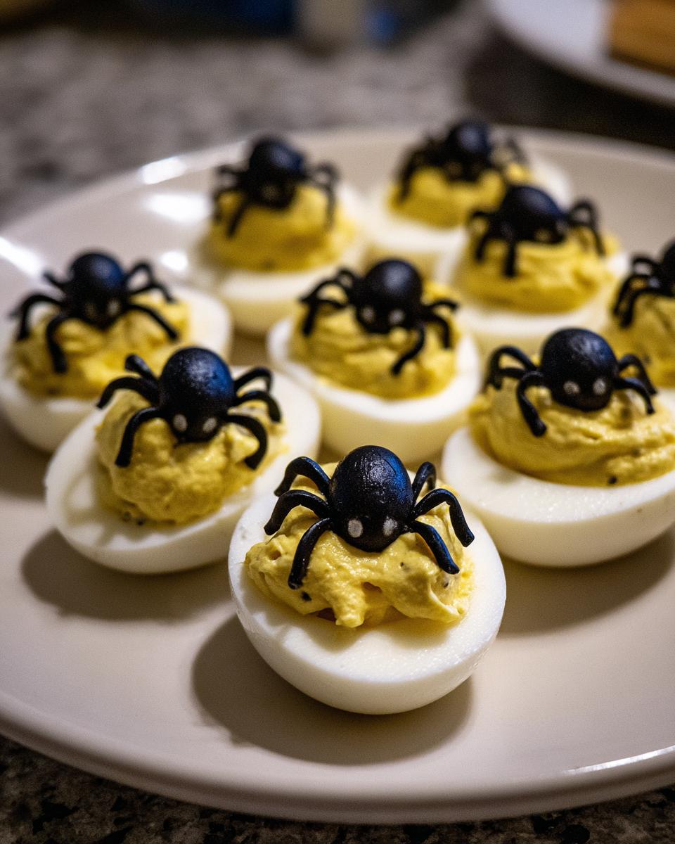 25-Minute Spider Deviled Eggs – Spooky, Easy & Delicious