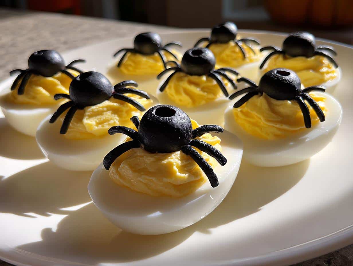 25-Minute Spider Deviled Eggs – Spooky, Easy & Delicious