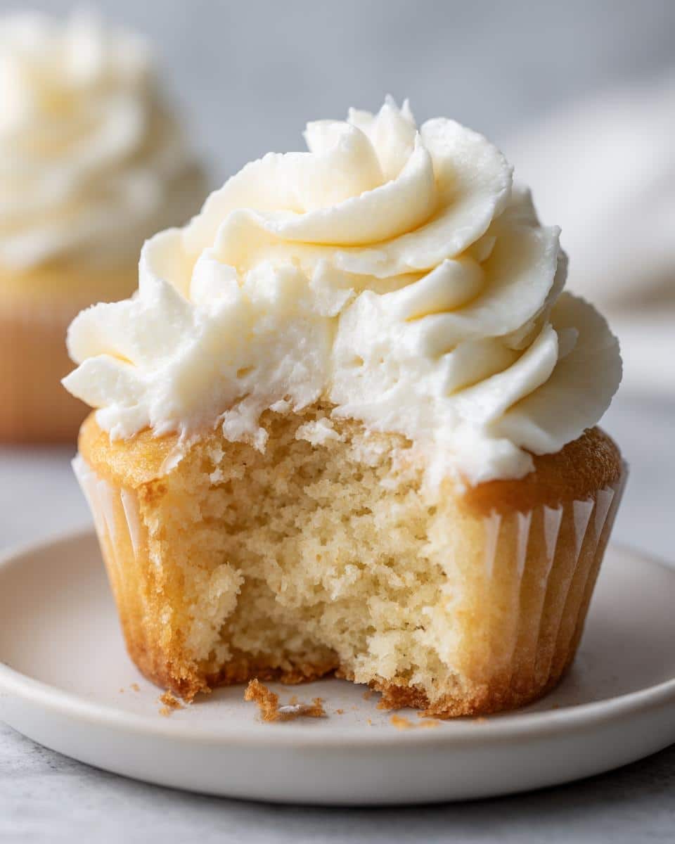 Fluffy Vanilla Cupcakes with Buttercream