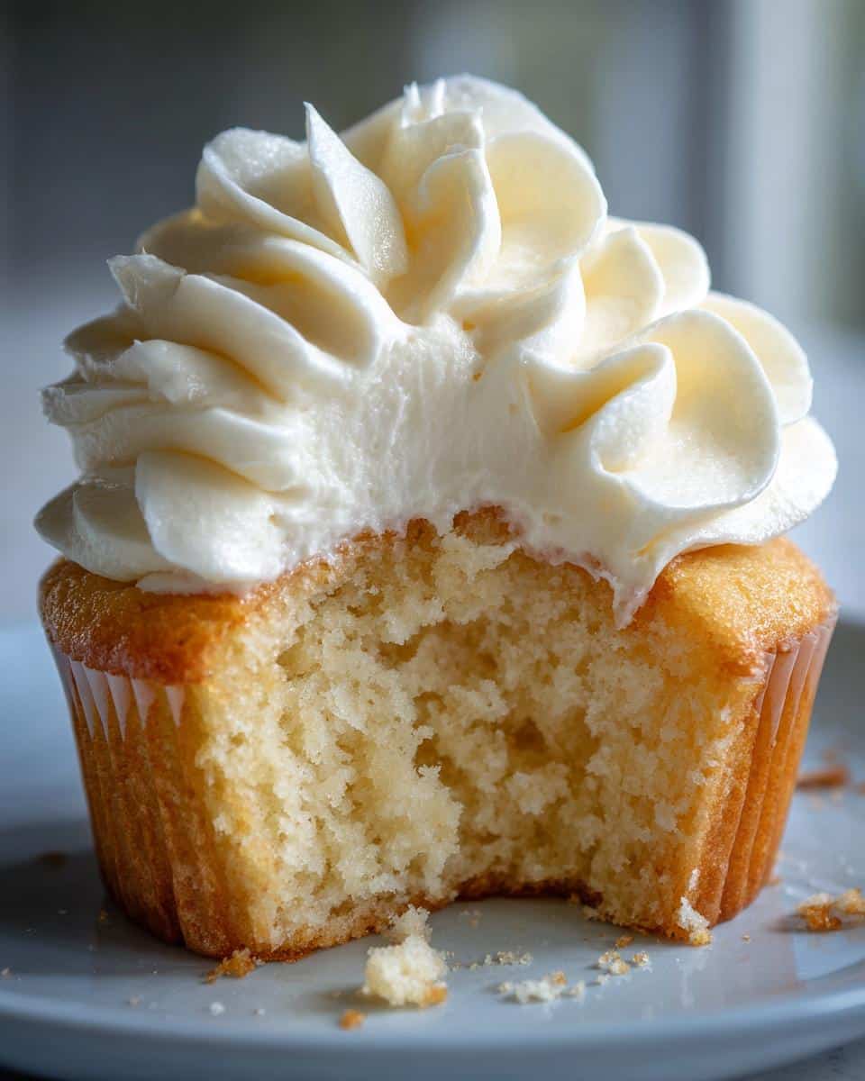 Fluffy Vanilla Cupcakes with Buttercream