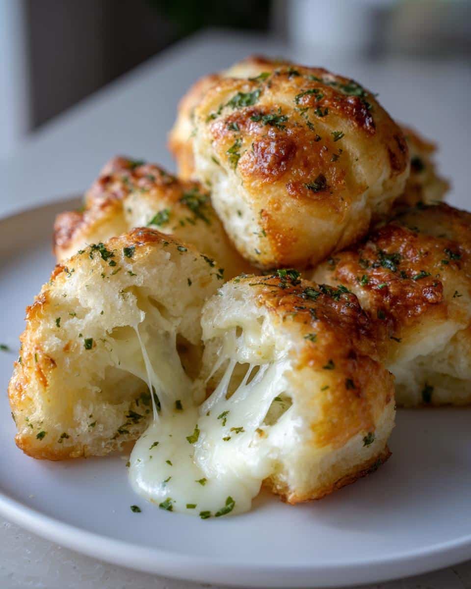 3-Ingredient Air Fryer Stuffed Garlic Knots with Mozzarella