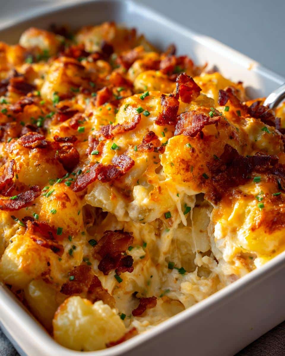 Irresistible Chicken and Potato Bake with Cheddar and Bacon