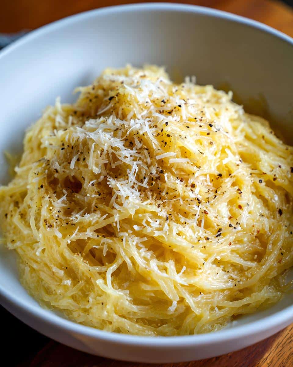 Creamy Garlic Parmesan Spaghetti Squash Pasta in 40 Minutes
