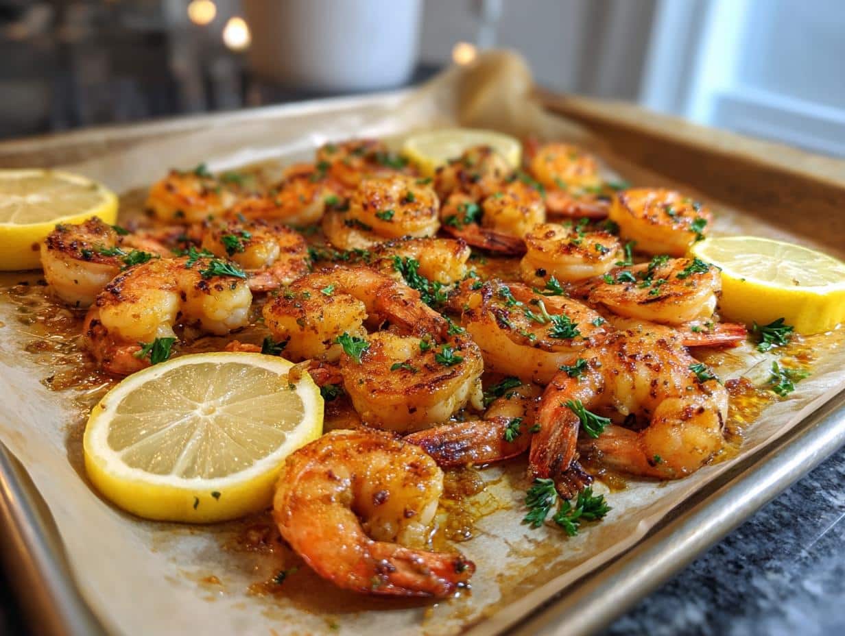 10-Minute Baked Garlic Butter Shrimp Sheet Pan Magic