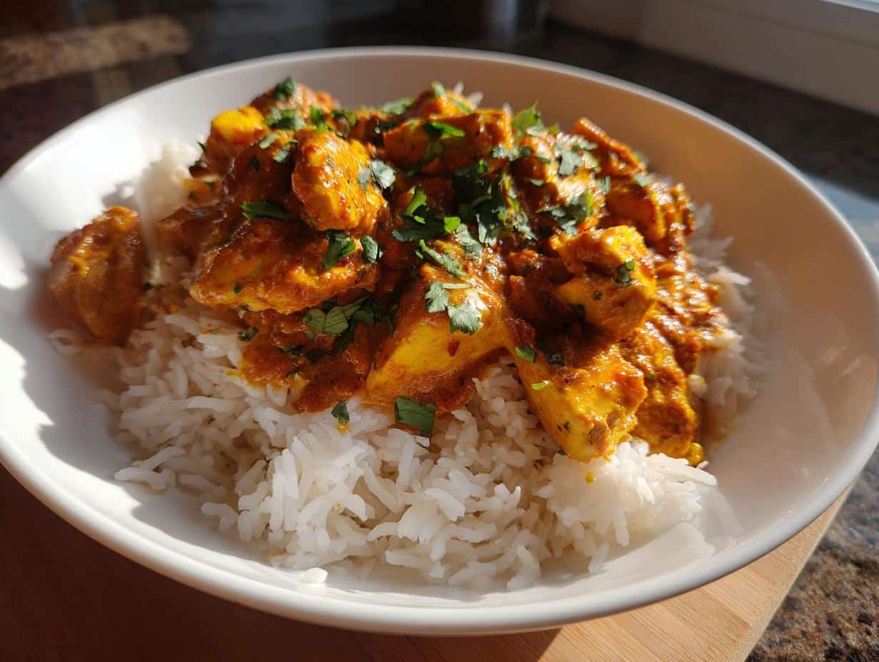Easy 5-Ingredient Chicken Tikka Masala with Basmati Rice