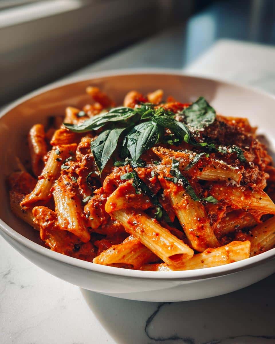 25-Minute Creamy Sun Dried Tomato Penne You'll Obsess Over