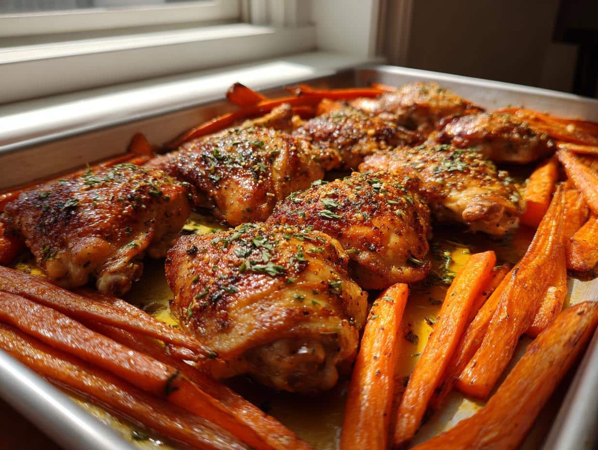 5-Star Garlic Herb Roasted Chicken and Carrots Recipe