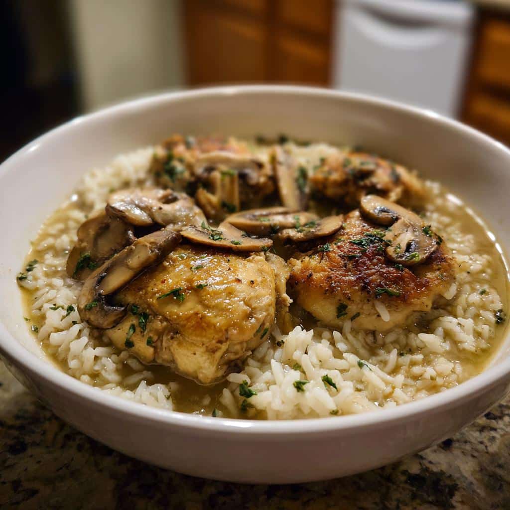 Easy One Pot Chicken and Mushroom Rice in 35 Minutes