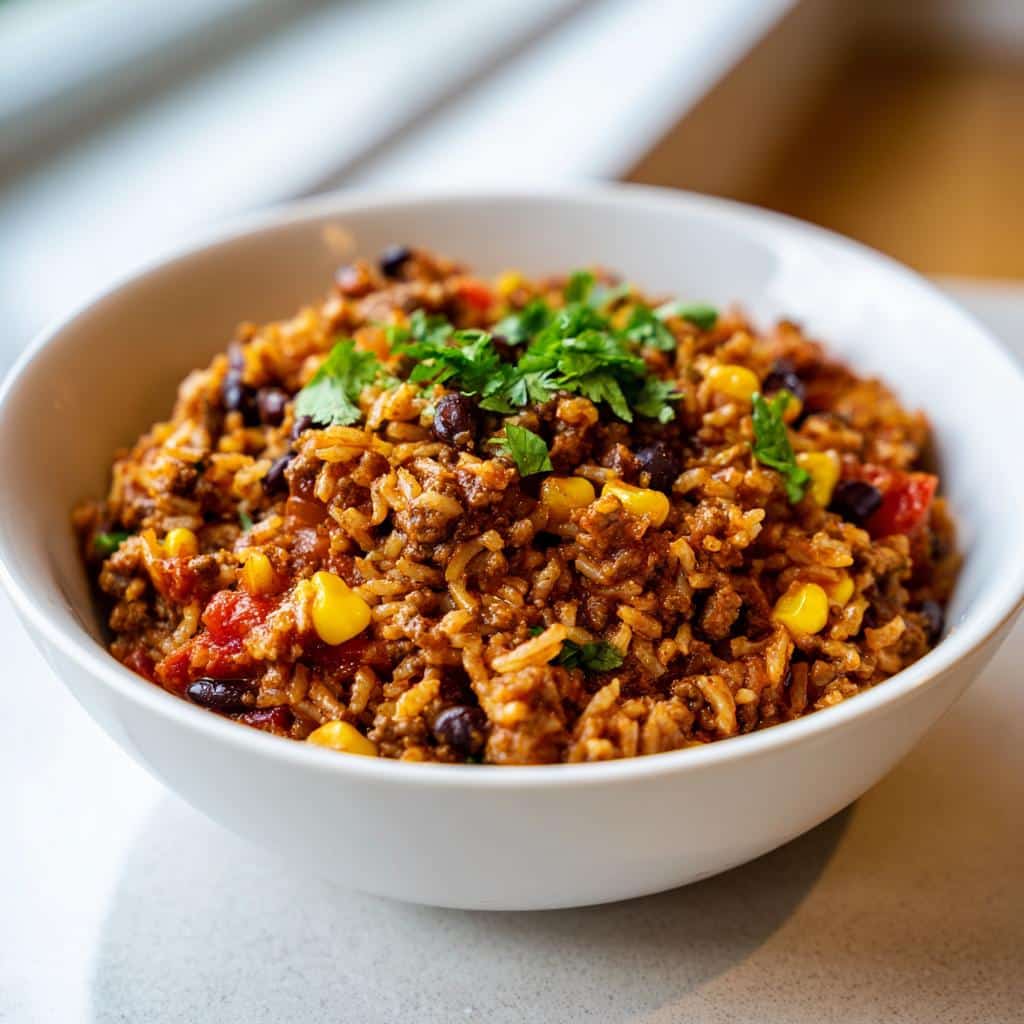30-Minute One Pot Mexican Rice with Ground Beef - So Easy!