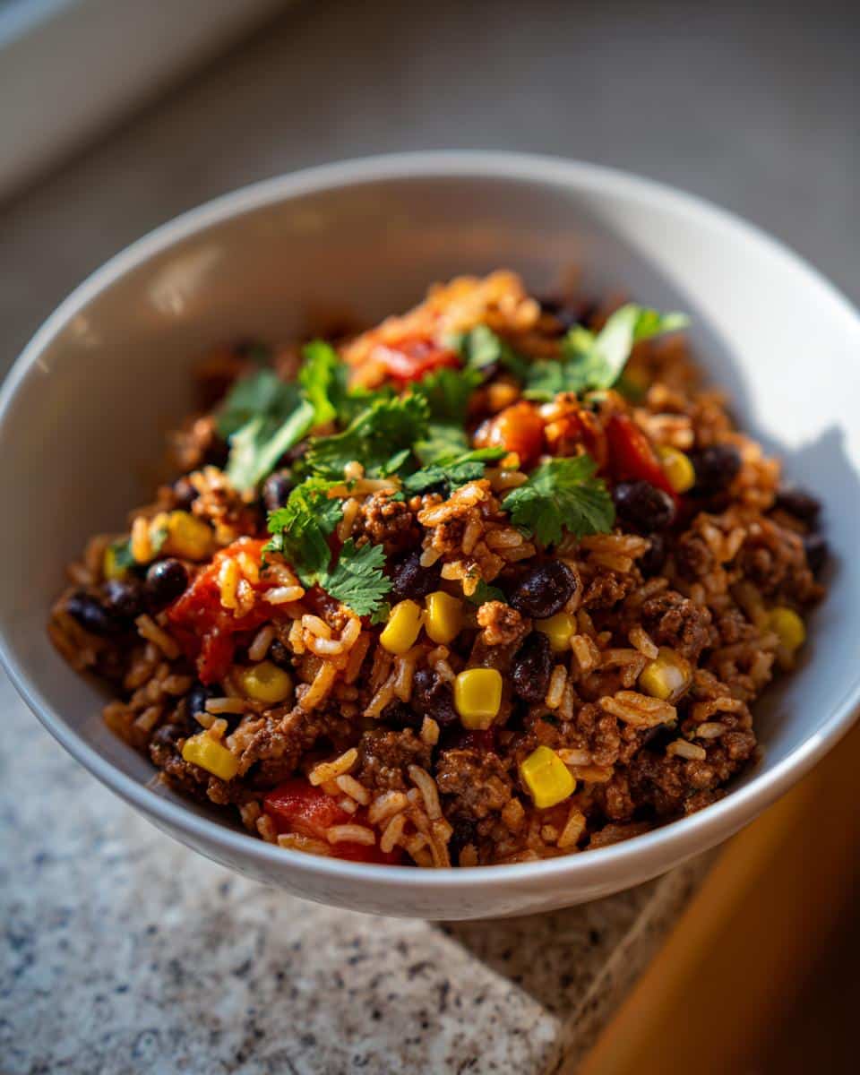 30-Minute One Pot Mexican Rice with Ground Beef - So Easy!