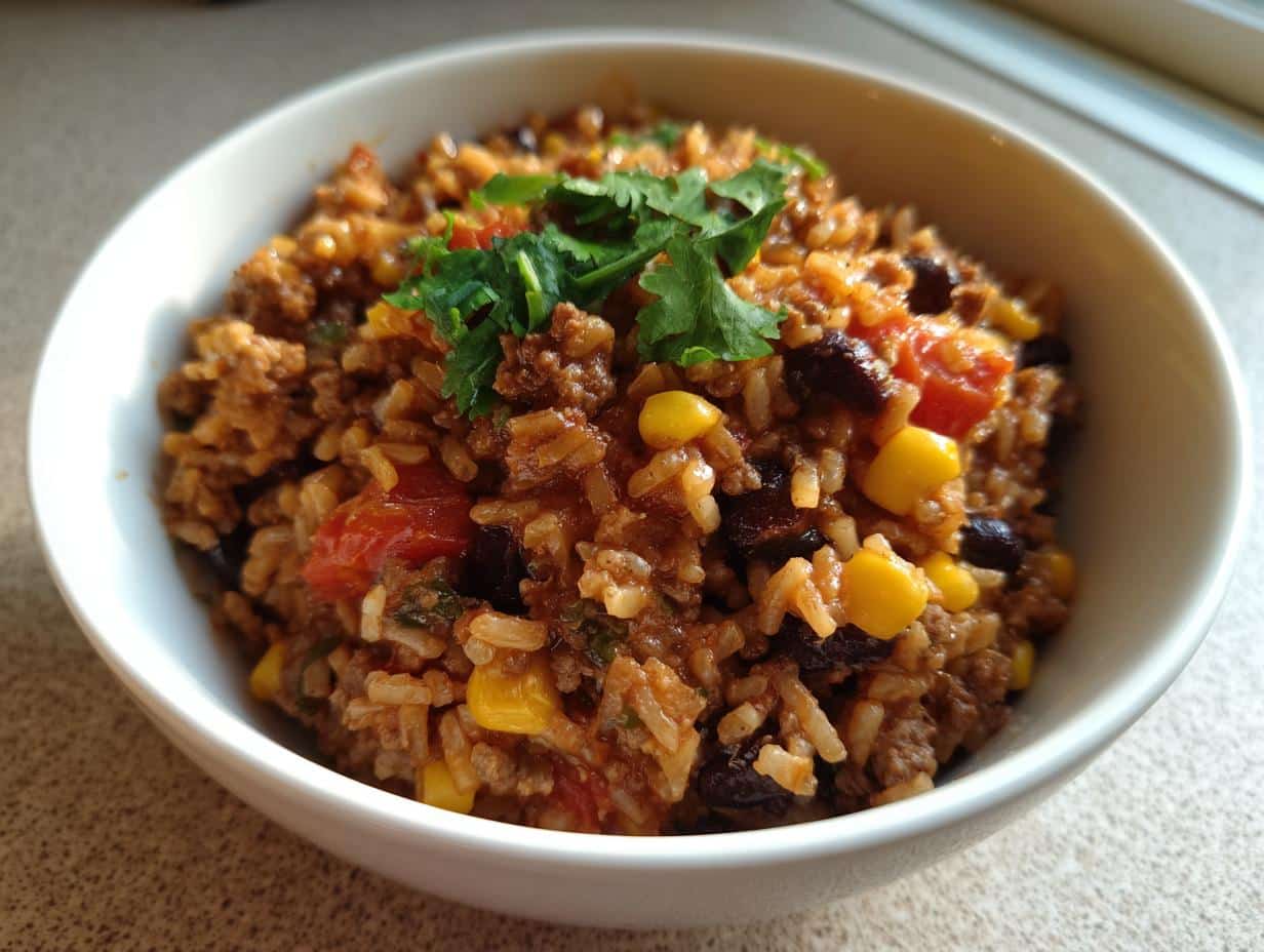 30-Minute One Pot Mexican Rice with Ground Beef - So Easy!