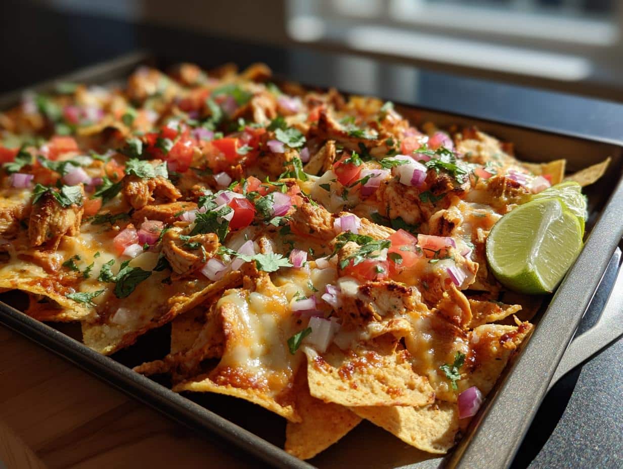 35-Minute Oven Baked Fajita Chicken Nachos That Wow