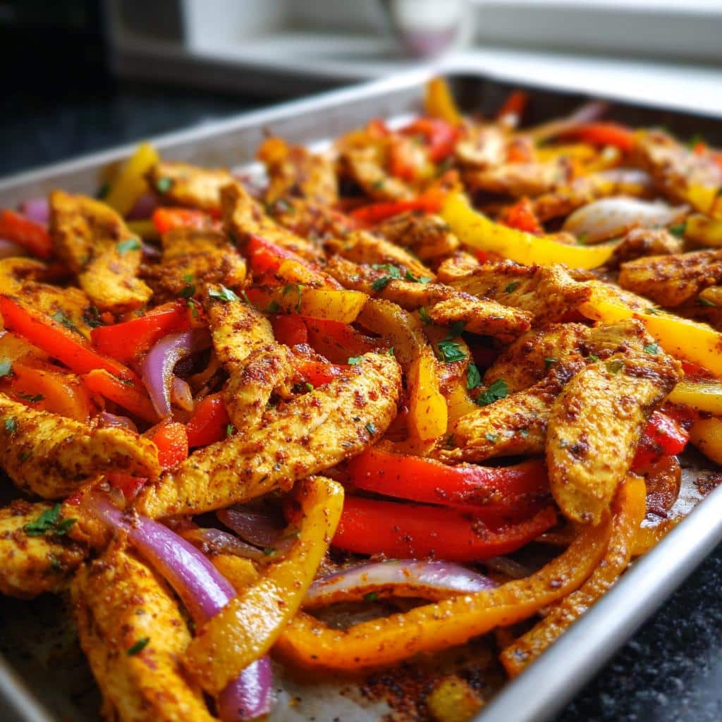 40-Minute Sheet Pan Chicken Fajitas with Peppers – So Easy!