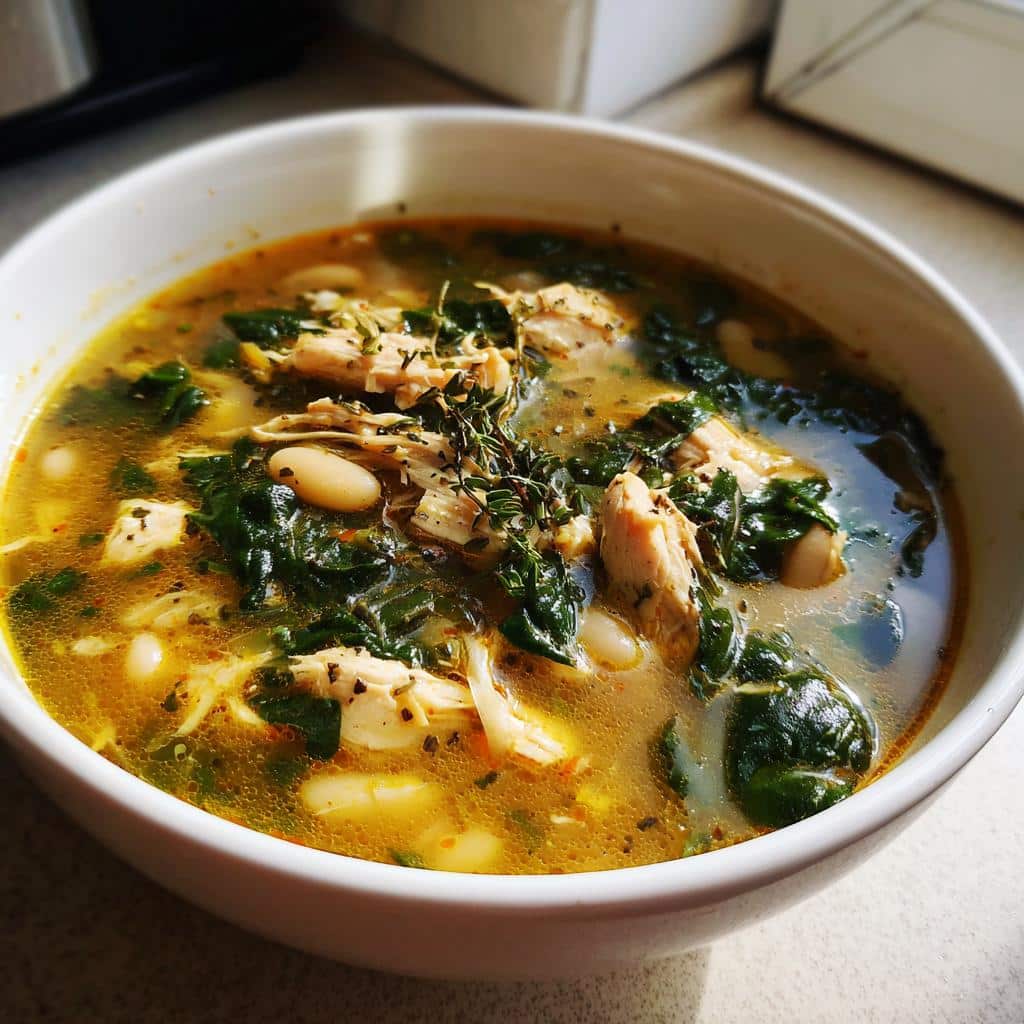 30-Minute Tuscan White Bean Chicken Soup - Easy & Comforting