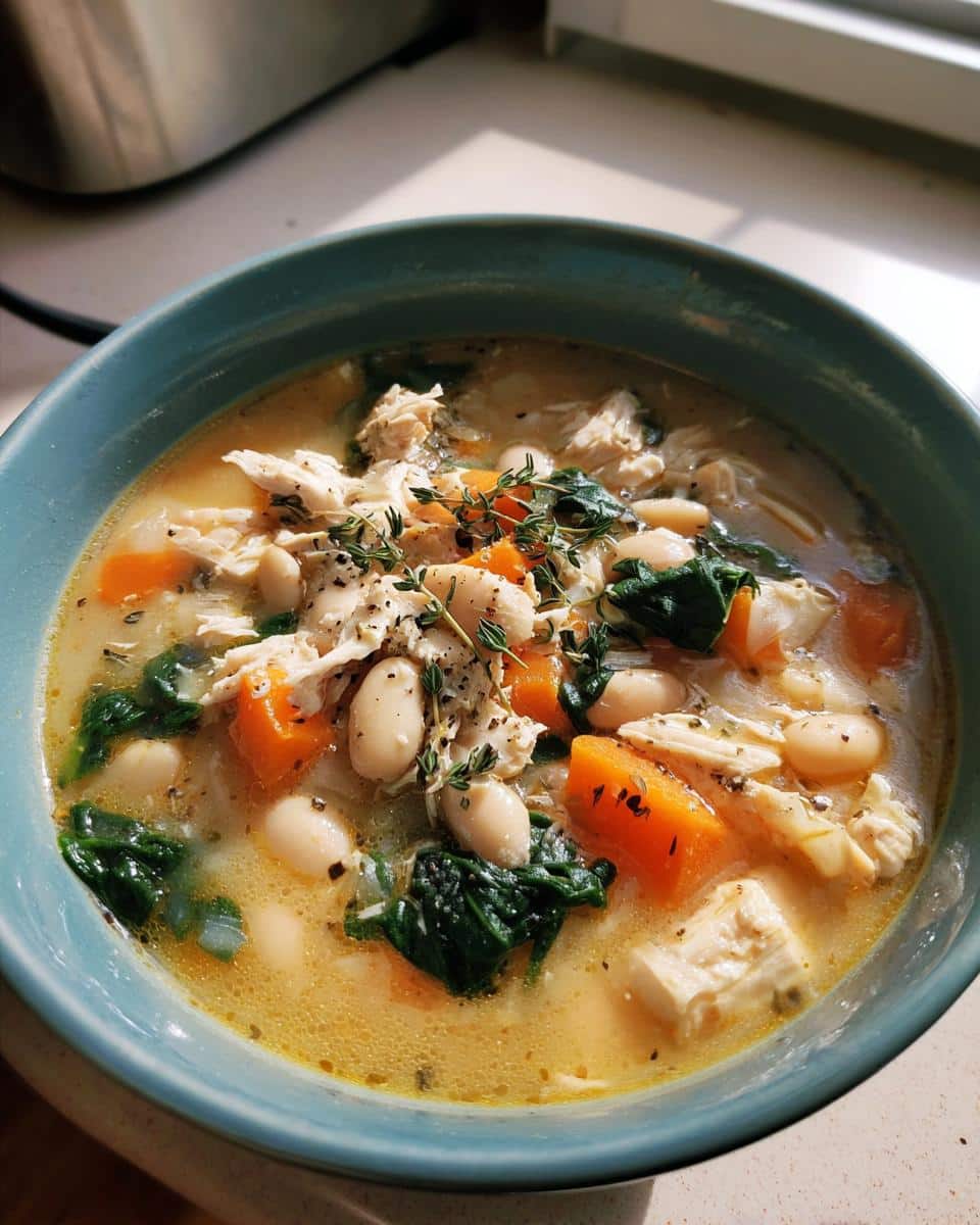 30-Minute Tuscan White Bean Chicken Soup - Easy & Comforting