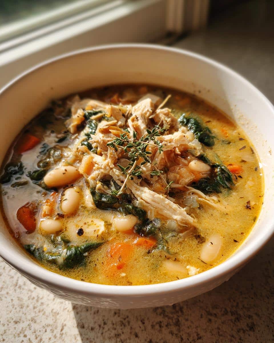 30-Minute Tuscan White Bean Chicken Soup - Easy & Comforting