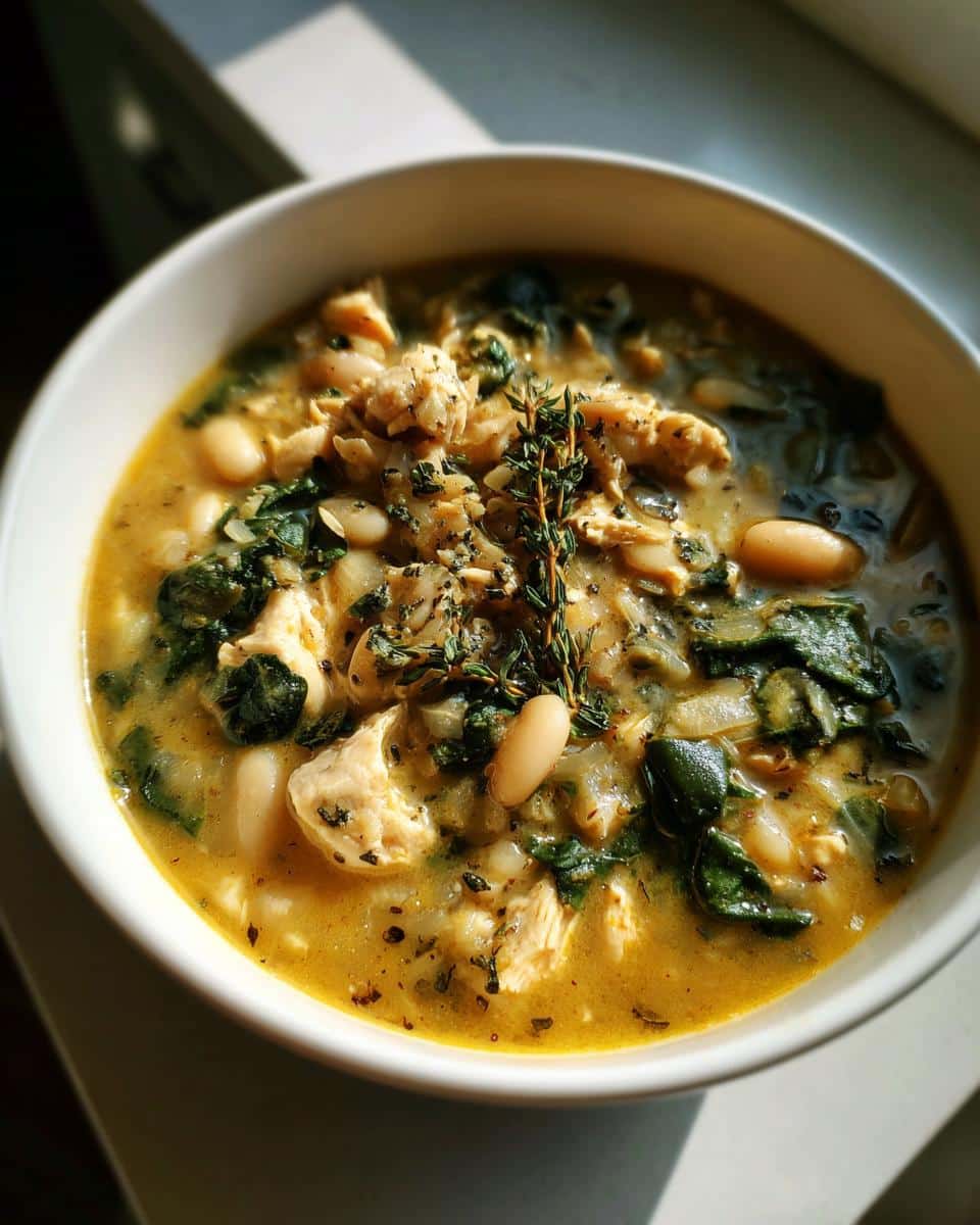 30-Minute Tuscan White Bean Chicken Soup - Easy & Comforting