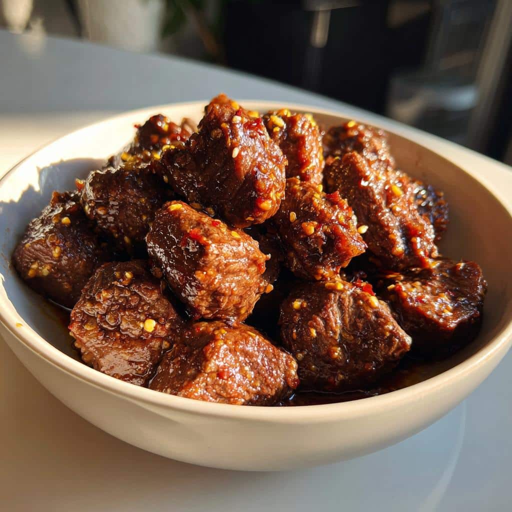 30g Protein Garlic Butter Beef Bites - Slow Cooker Magic